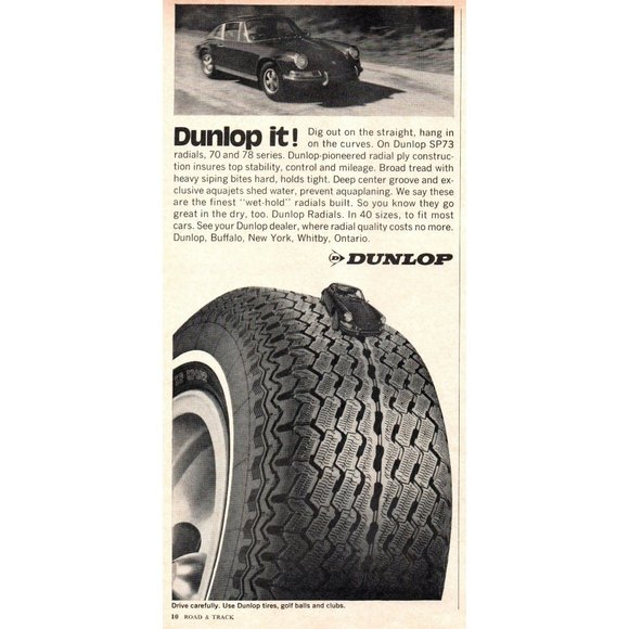 Dunlop | Art | 971 Dunlop Tires Radial Tire Porsche 911 Vintage Print ...
